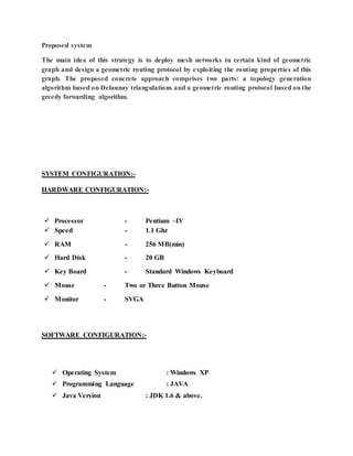 IEEE 2014 JAVA NETWORKING PROJECTS A geometric deployment and routing scheme for directional ...