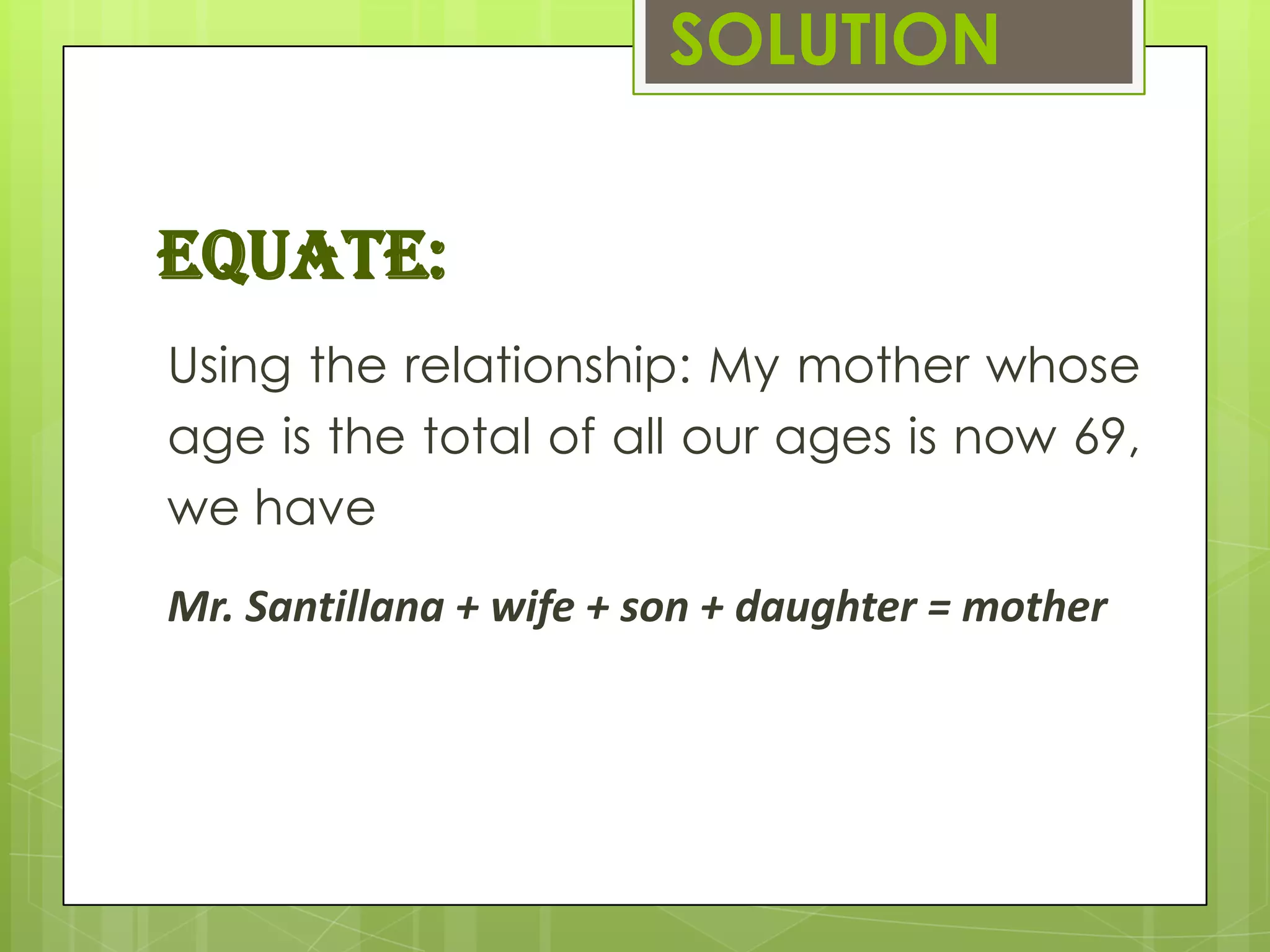 Math Sample Age Problem | PPTX | Science