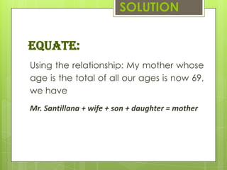 Math Sample Age Problem | PPTX