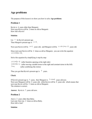 Age problems | PDF