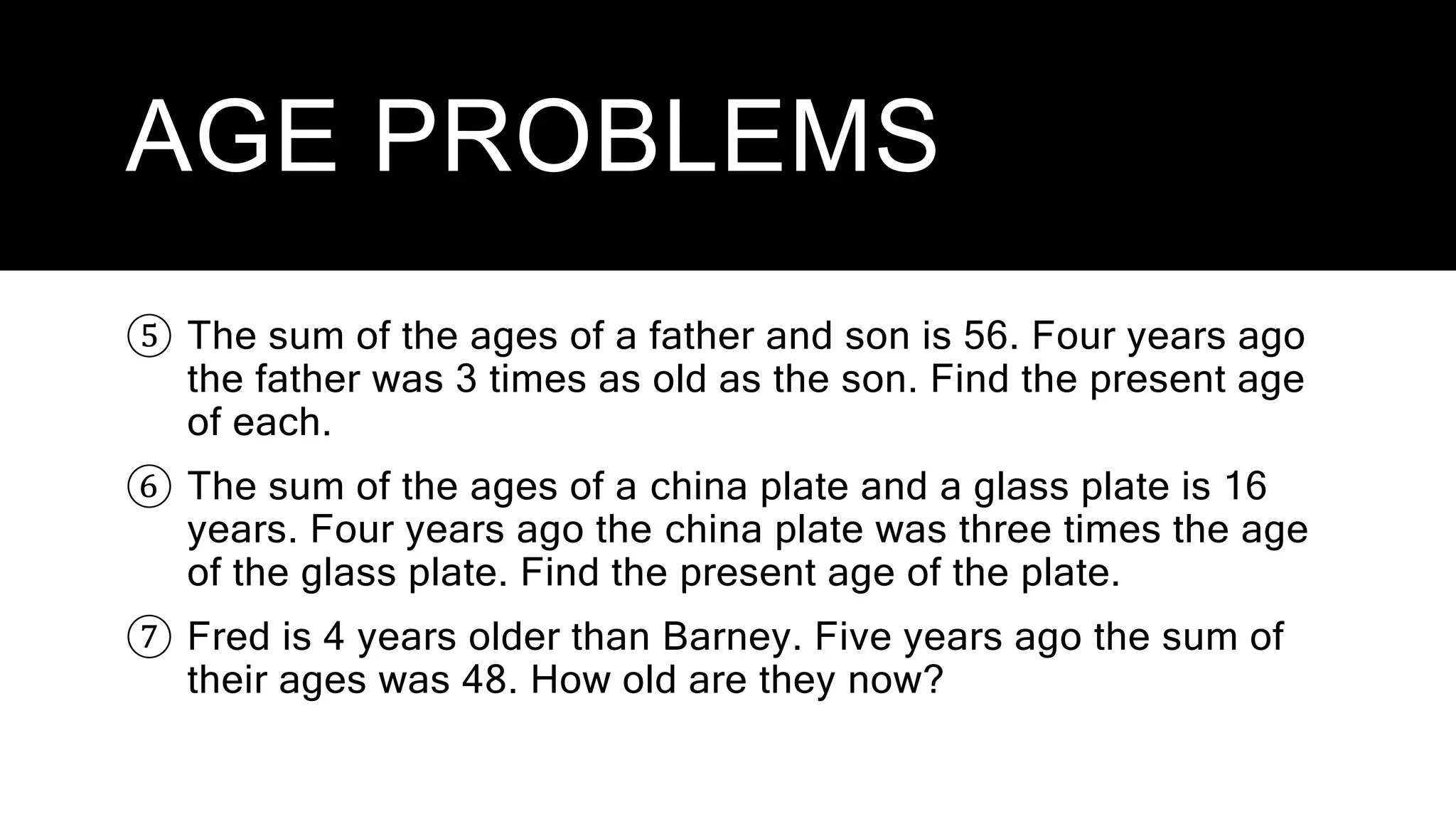Solving word problems- Age problems for Grade 4 | PPTX