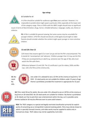 Age ratings details | PDF