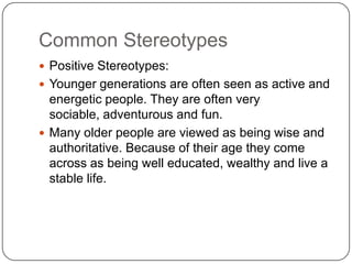 Stereotypes - Age representation | PPTX