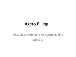 Agero calls | PPT