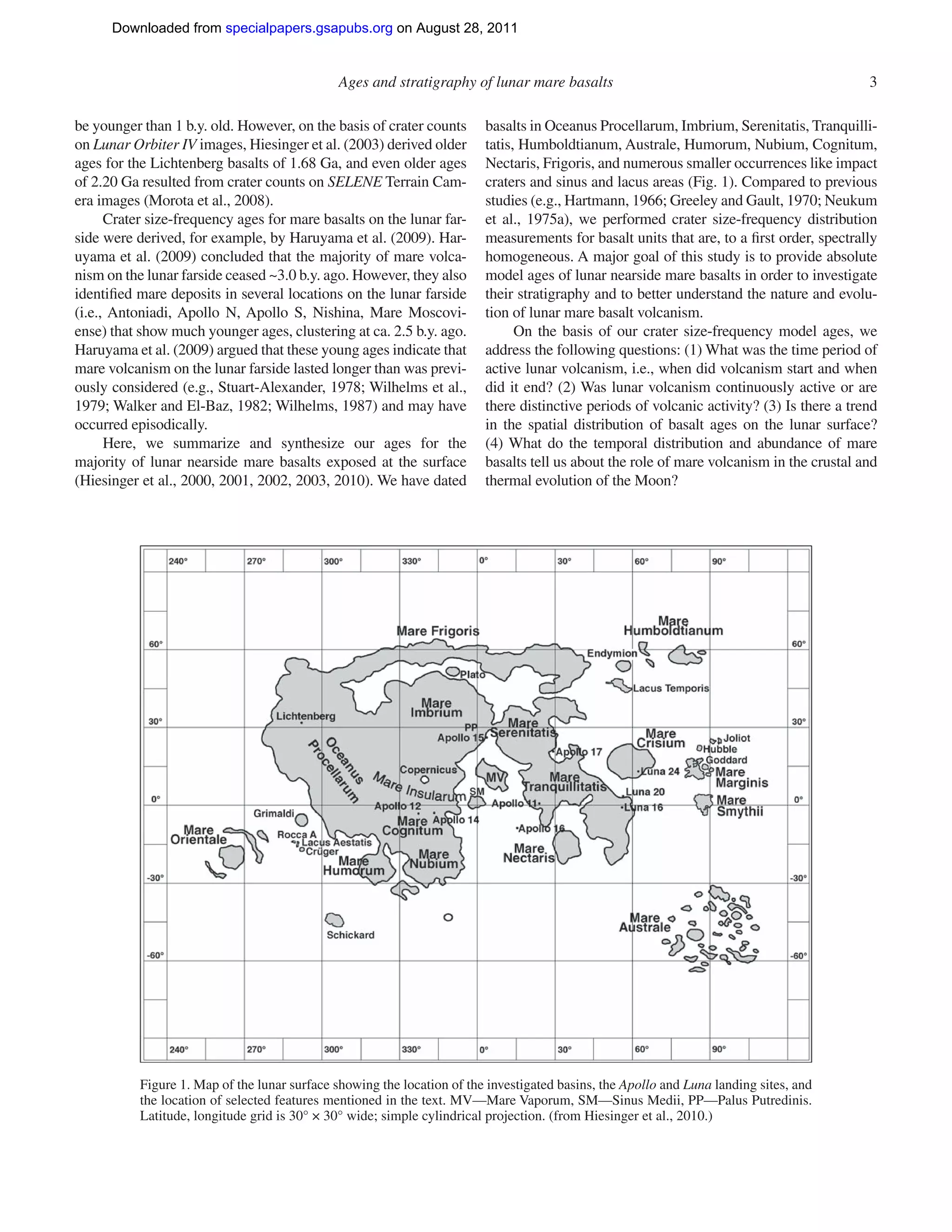 Ages and stratigraphy of lunar mare basalts a synthesis | PDF ...
