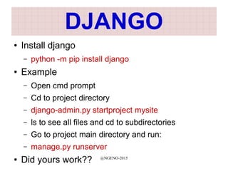 AGES Presentation on Web, Python, Django and GeoServer | ODP