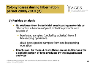 MELISSA: Investigations in the incidence of bee losses in corn and ...
