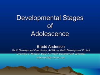 Ages & Stages of Adolescent Development | PPT