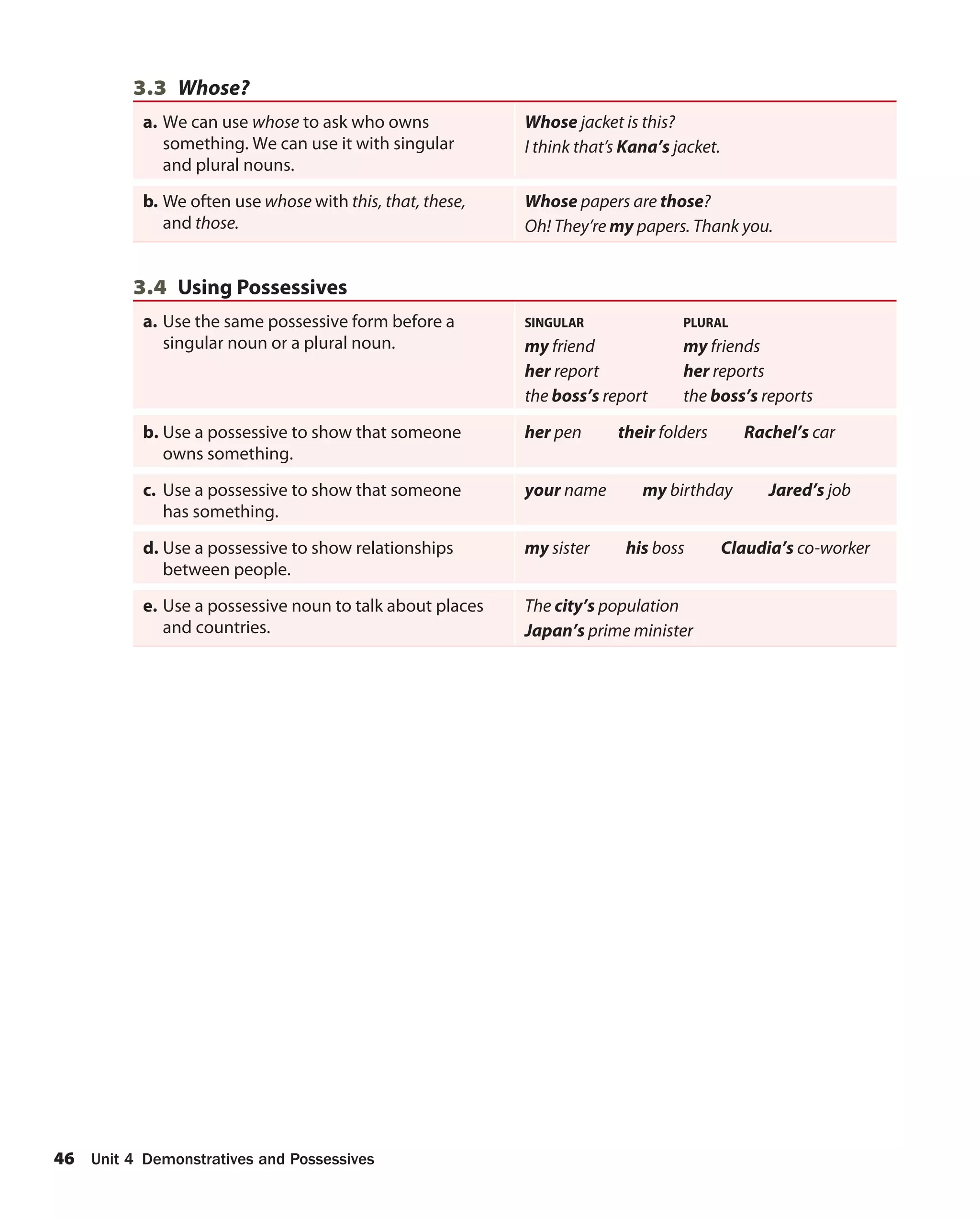 Possessive and demonstrative adjectives | PDF