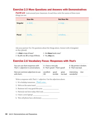 Possessive and demonstrative adjectives | PDF