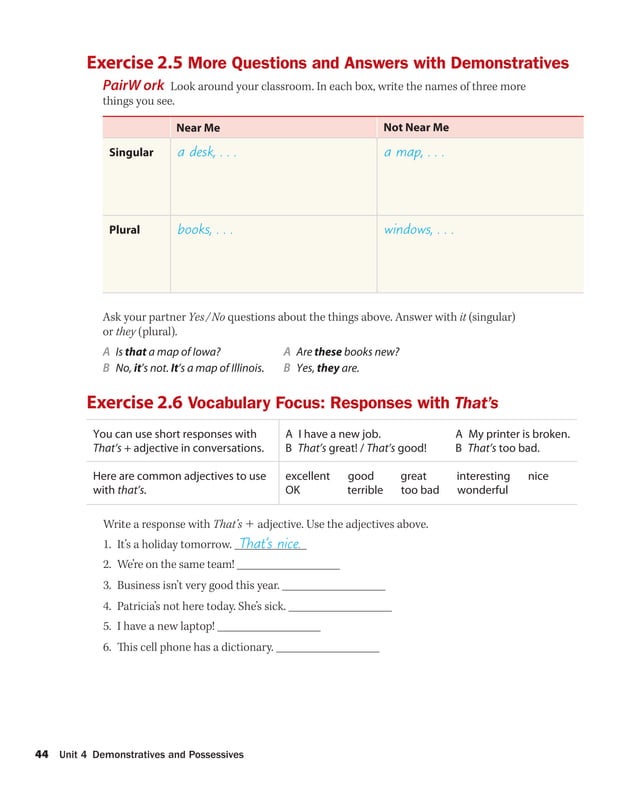 Possessive and demonstrative adjectives | PDF