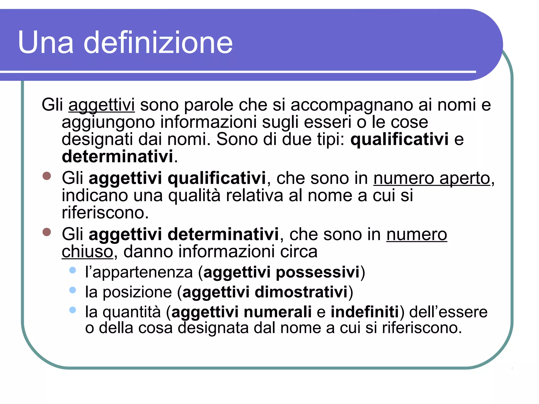 Gli aggettivi | PPT | Education