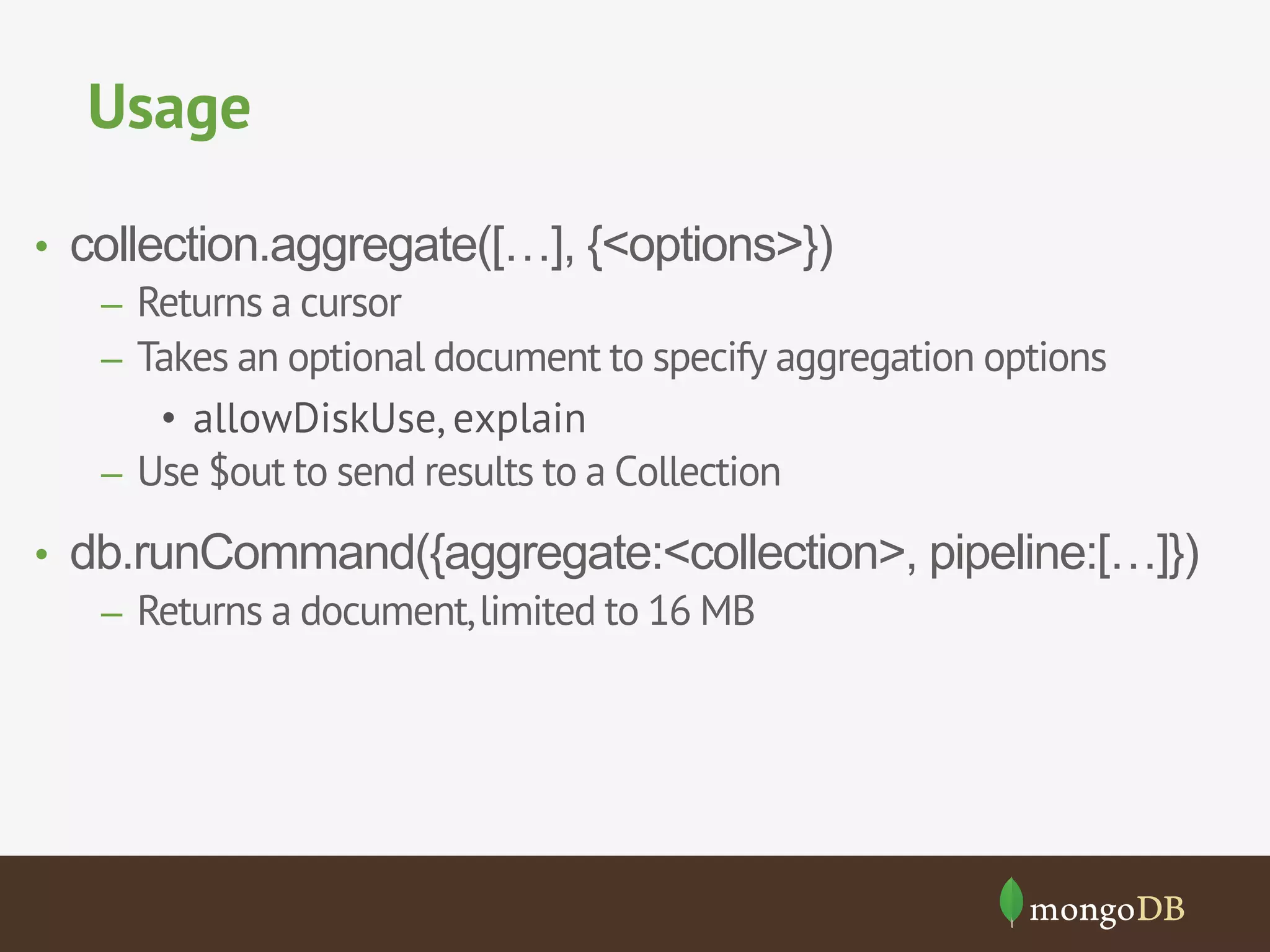 Aggregation Framework Mongodb Days Munich Ppt