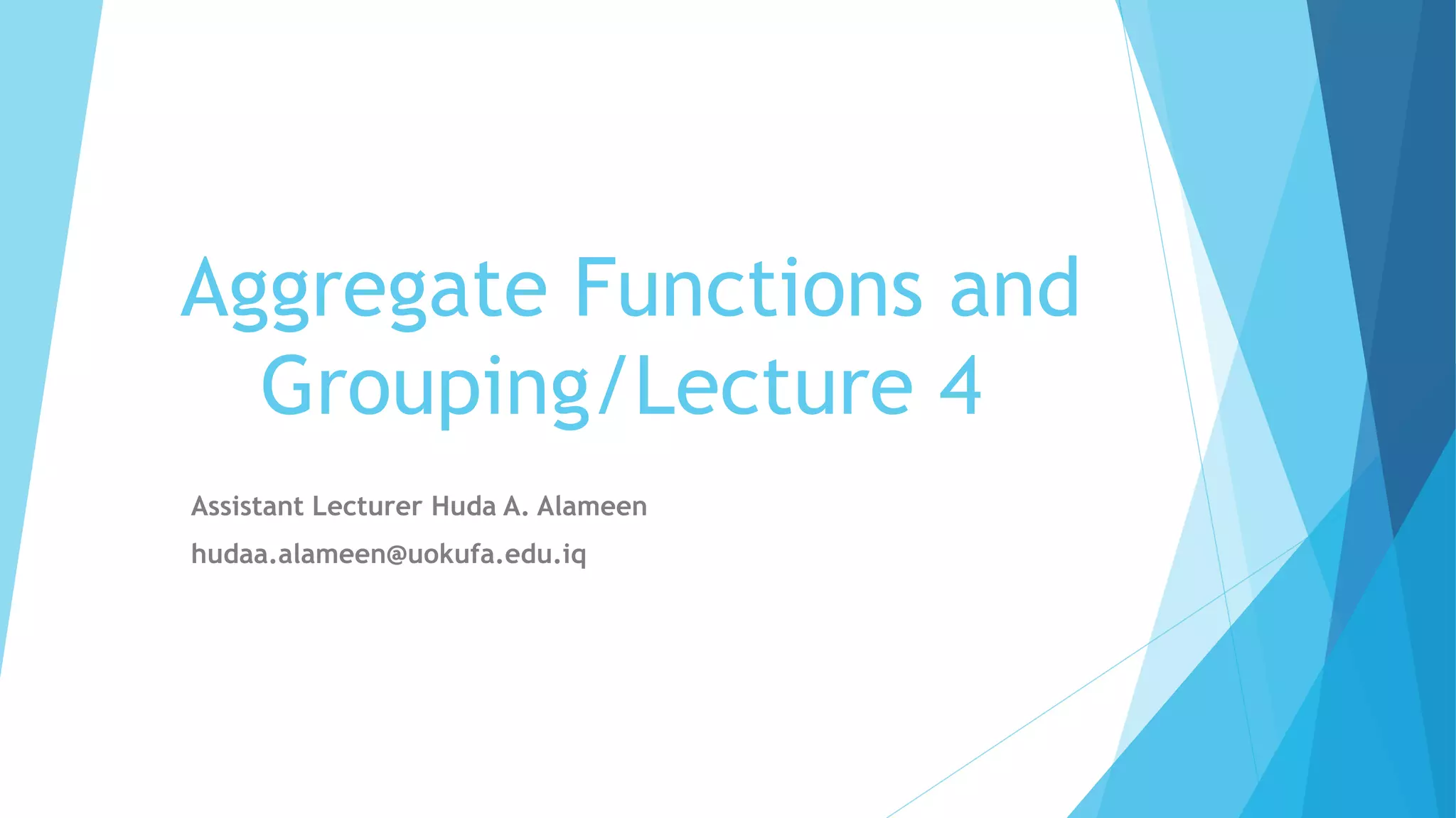 Agg fun | PDF | Databases | Computer Software and Applications