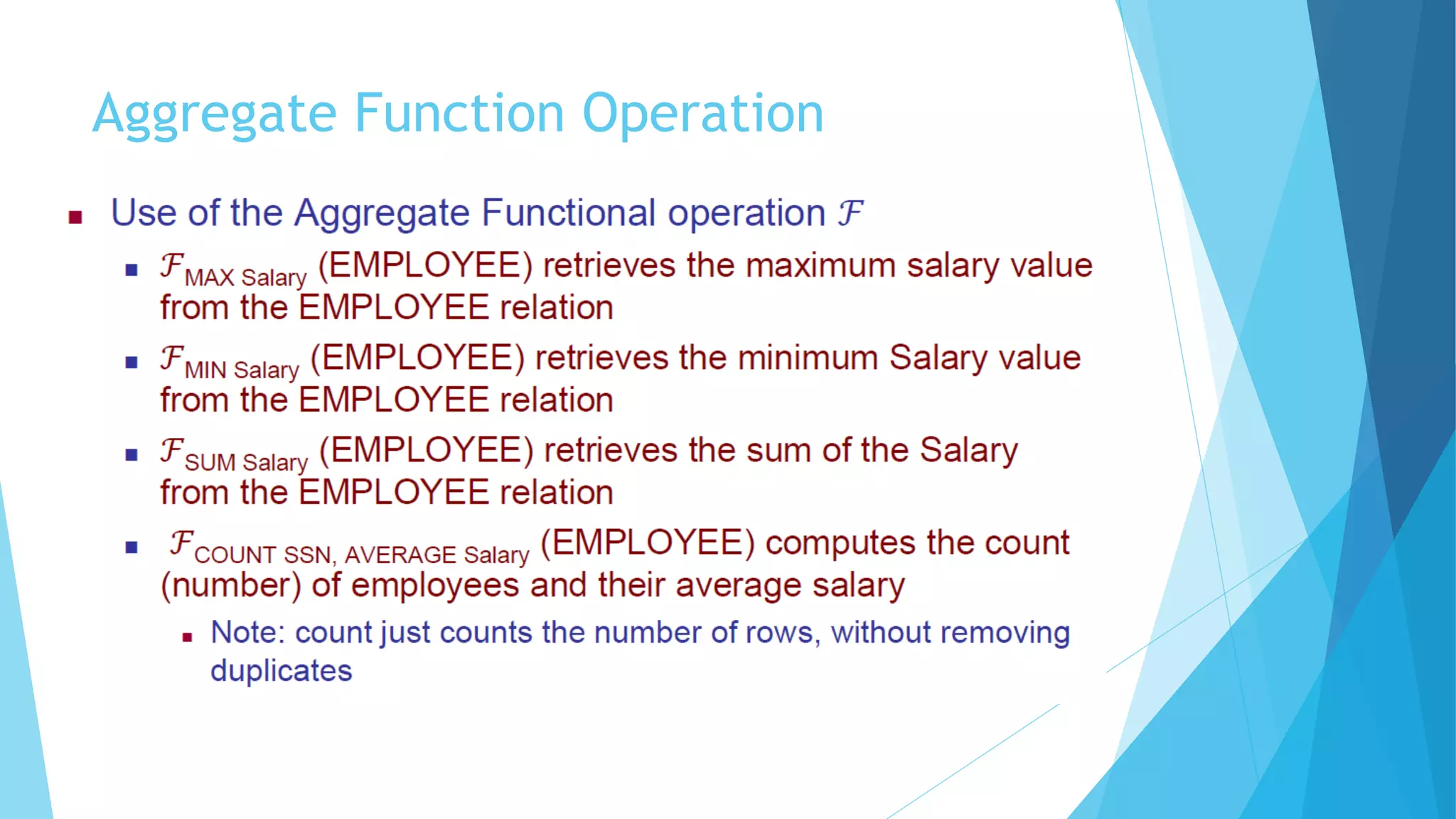 Agg fun | PDF | Databases | Computer Software and Applications