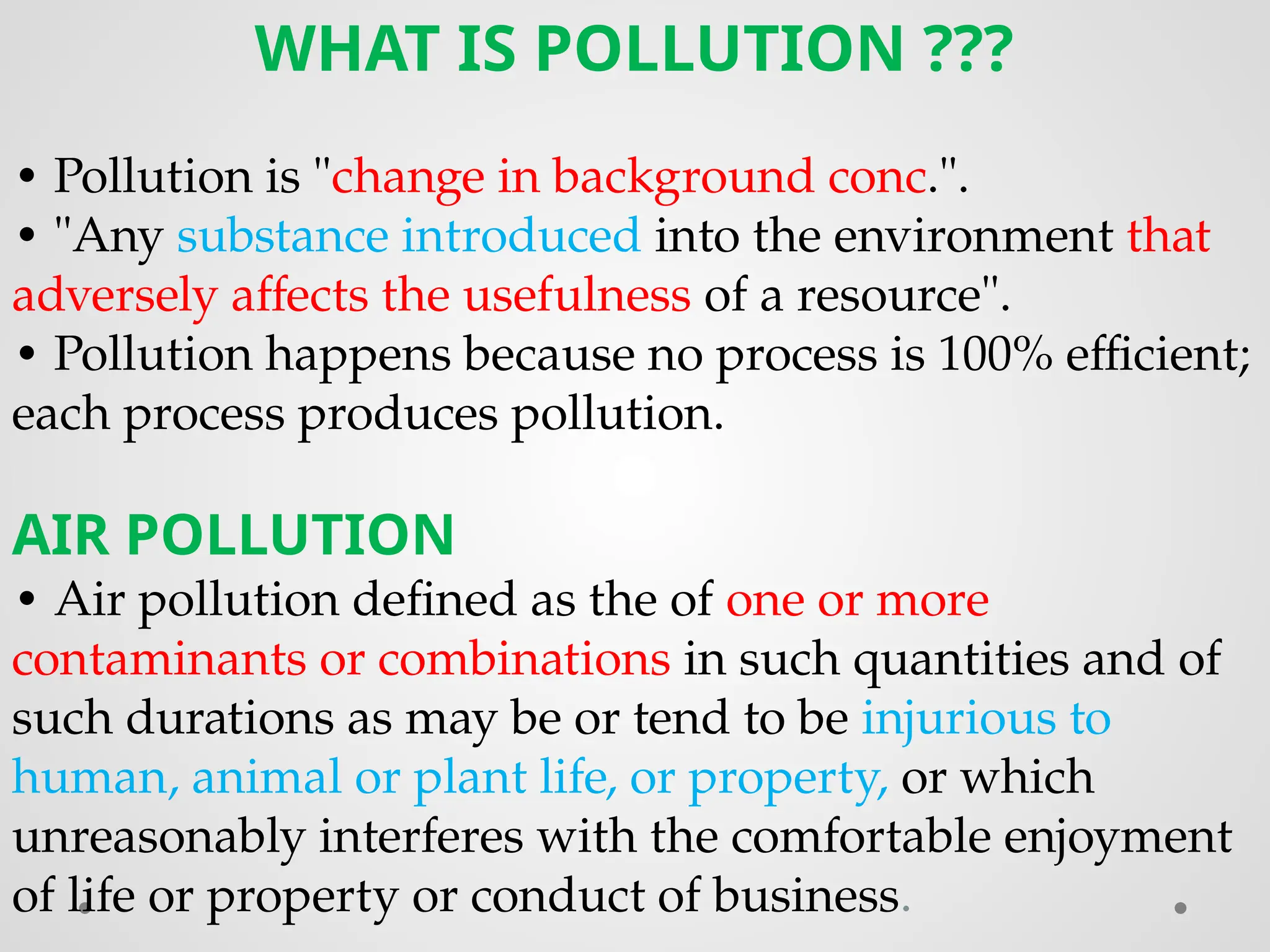 what is pollution, types of pollution ,air pollution | PPT | Free Download