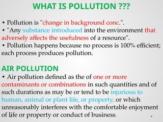 what is pollution, types of pollution ,air pollution | PPTX