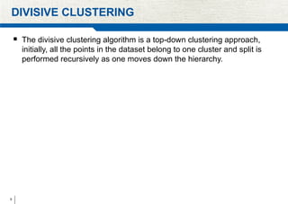 Clustering is an unsupervised machine learning technique that divides the population into ...