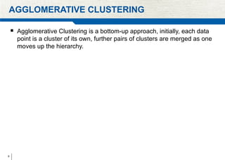 Clustering is an unsupervised machine learning technique that divides the population into ...
