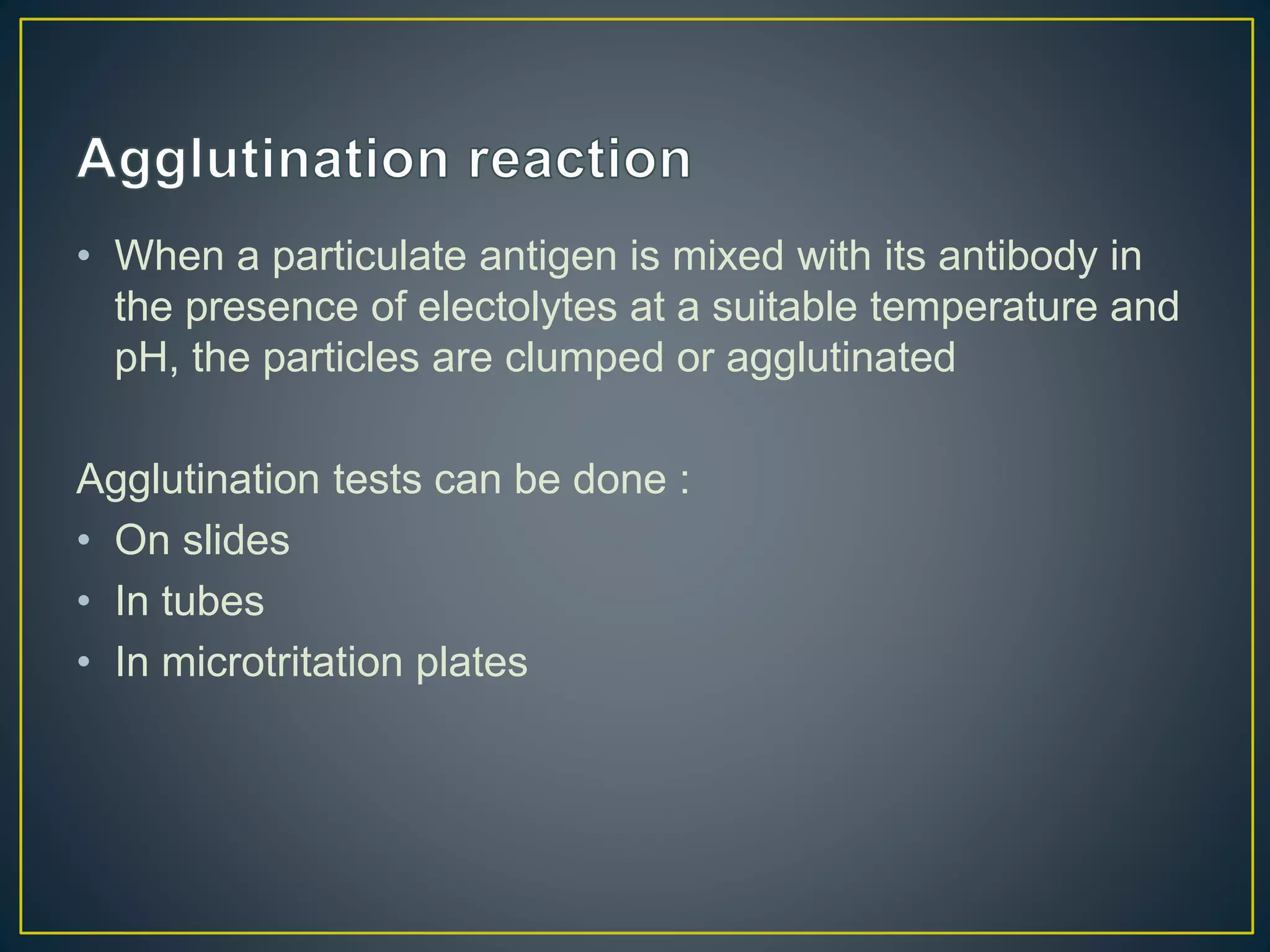 Agglutination test ,antigen antibody reaction | PPTX