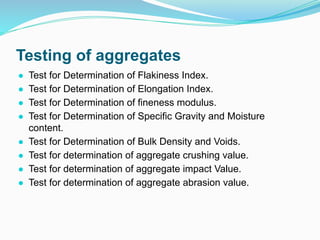 Aggragates and tests on aggregates | PPT