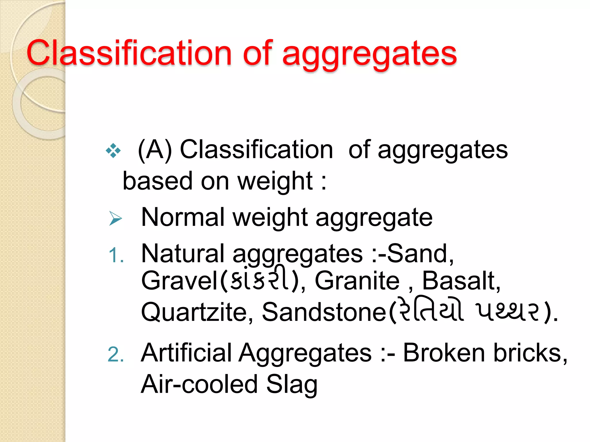 Aggregate (elements of civil engineering) | PPTX