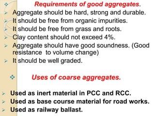 Aggregate (elements of civil engineering) | PPTX