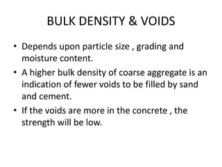 Aggregate - coarse aggregates, testing & limits | PPTX