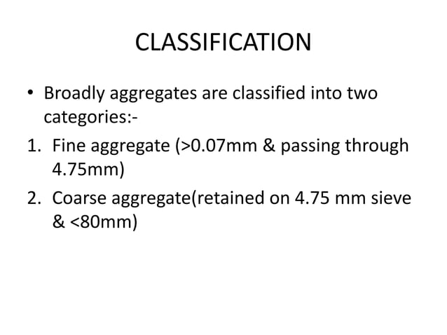 Aggregate - coarse aggregates, testing & limits | PPTX | Chemistry ...