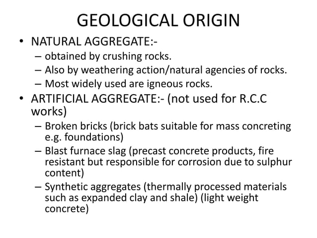 Aggregate - coarse aggregates, testing & limits | PPTX | Chemistry ...