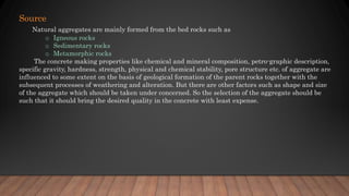Aggregates used in Concrete | PPTX