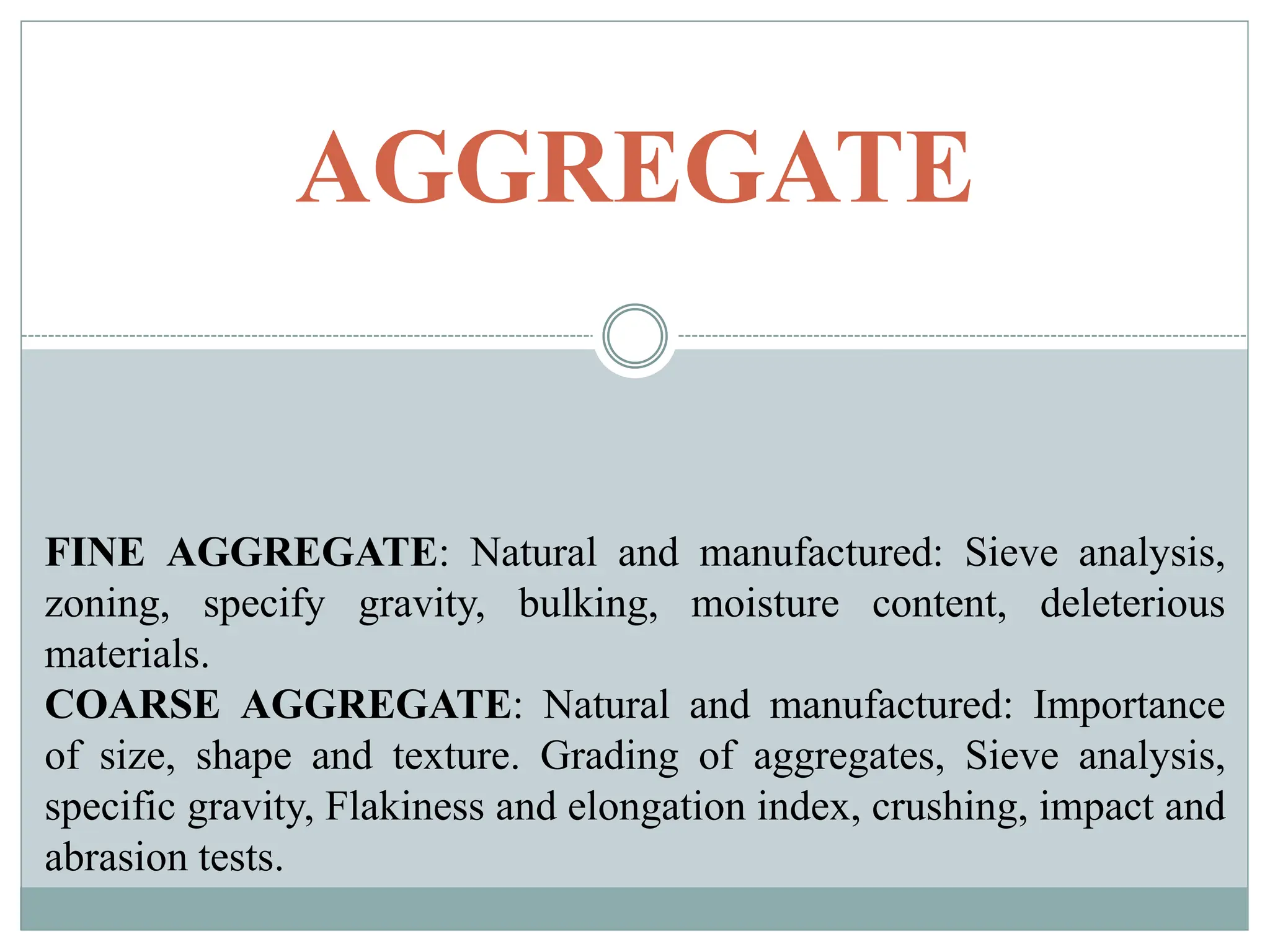 FINE AGGRGATE AND COARSE AGGREGATE IN CONCRETE | PPTX