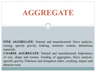 FINE AGGRGATE AND COARSE AGGREGATE IN CONCRETE | PPTX