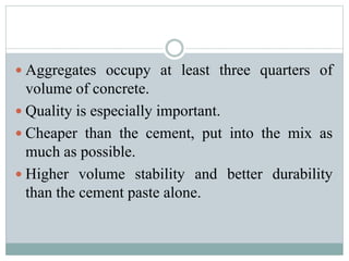 FINE AGGRGATE AND COARSE AGGREGATE IN CONCRETE | PPTX