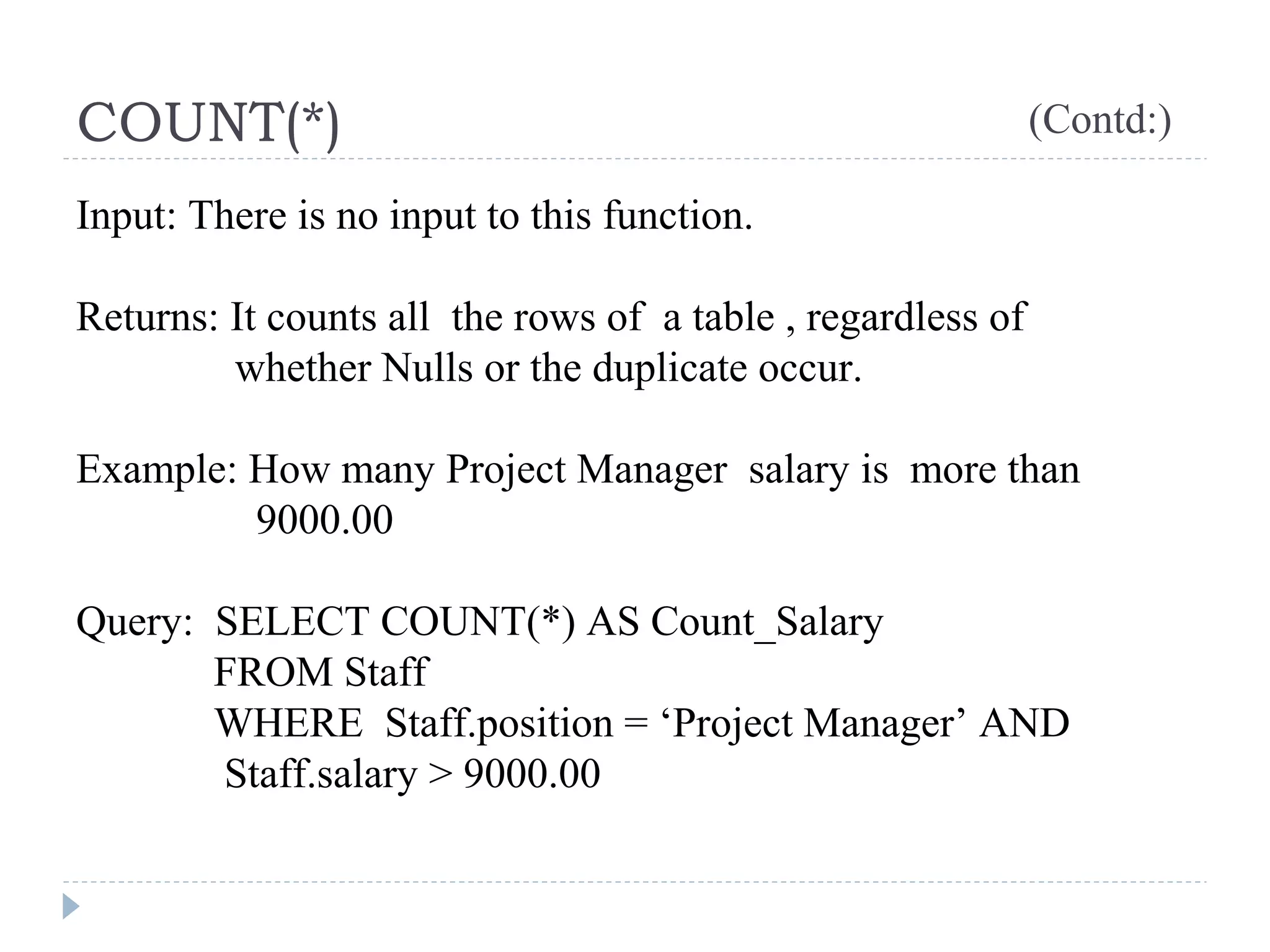 PHP mysql Aggregate functions | PPT