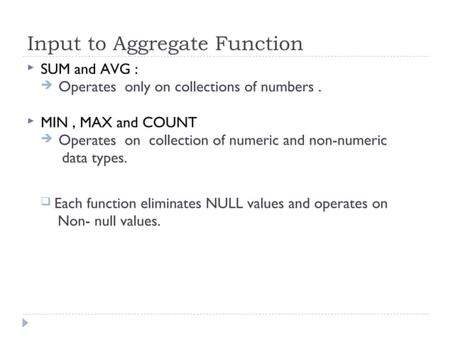 Php Mysql Aggregate Functions Ppt