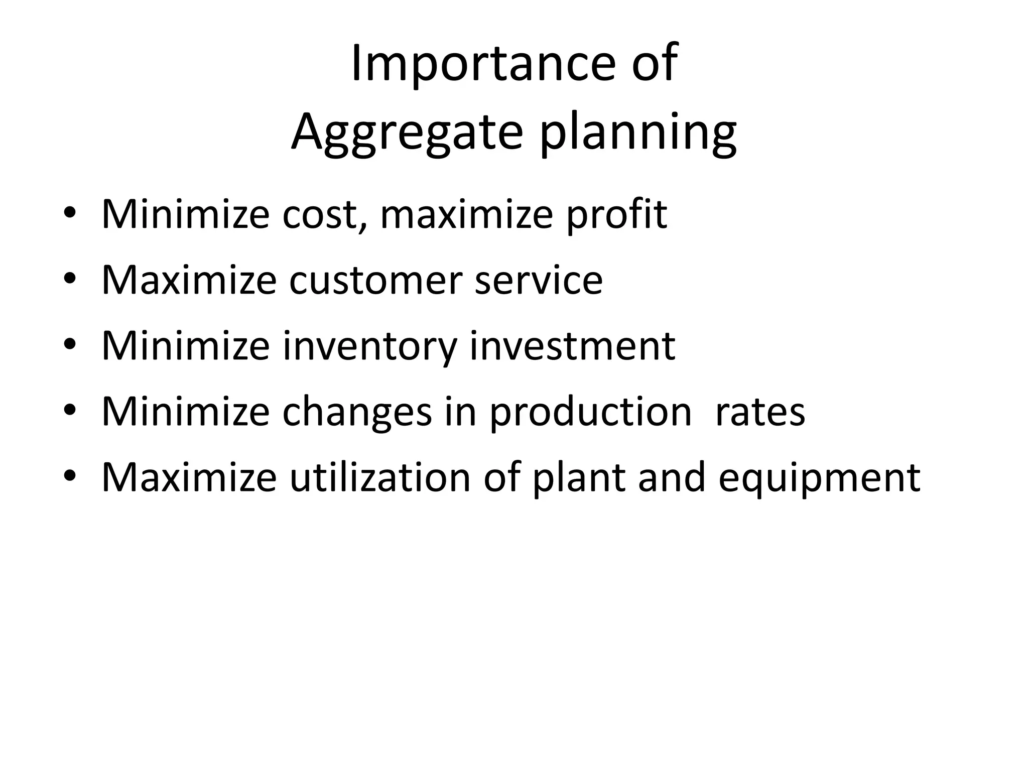 Aggregate planning | PPTX