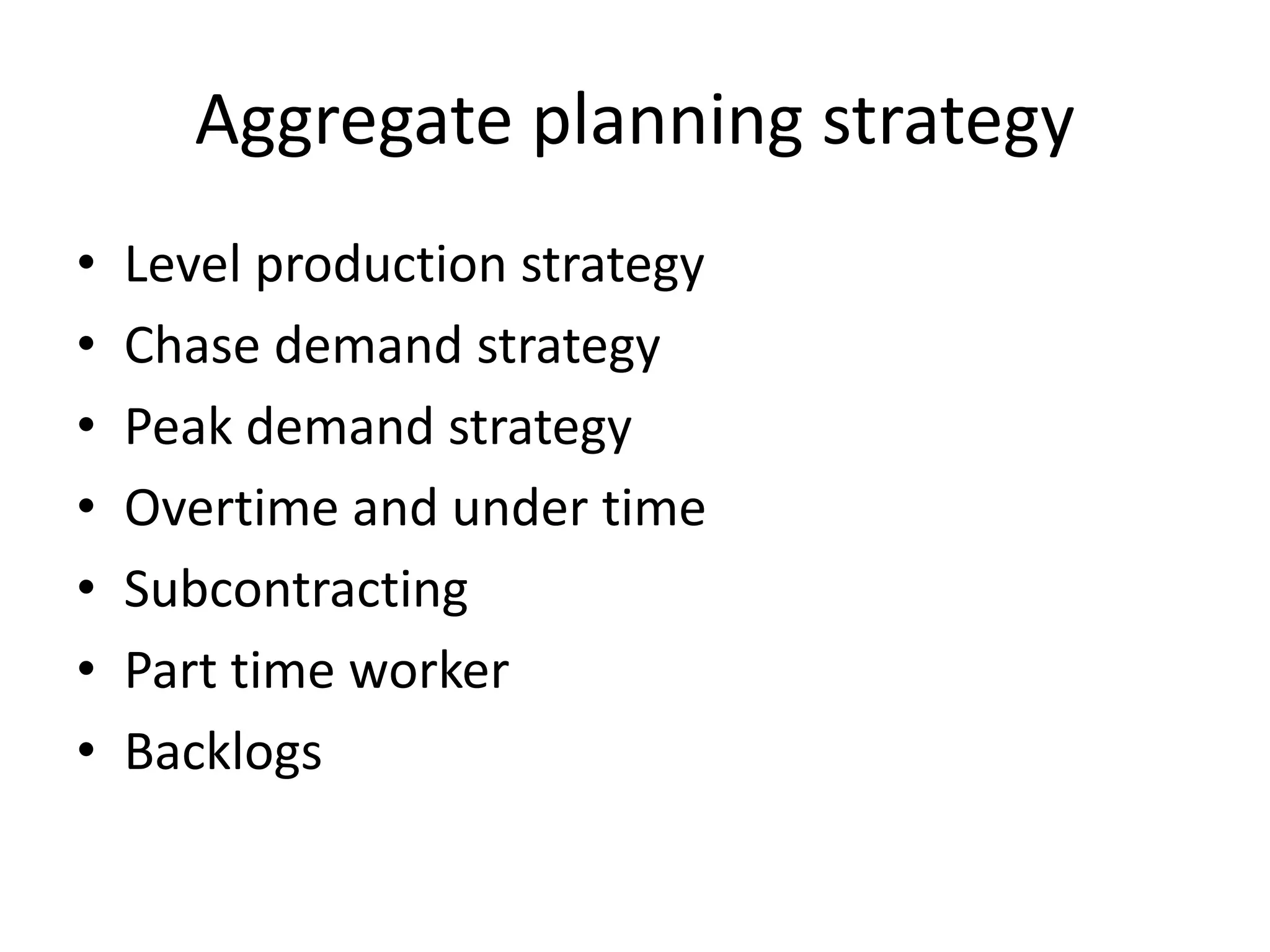 Aggregate planning | PPTX