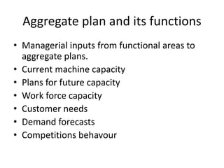 Aggregate planning | PPTX | Business Accounting & Finance | Business