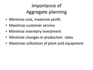 Aggregate planning | PPTX | Business Accounting & Finance | Business