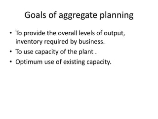 Aggregate planning | PPTX | Business Accounting & Finance | Business