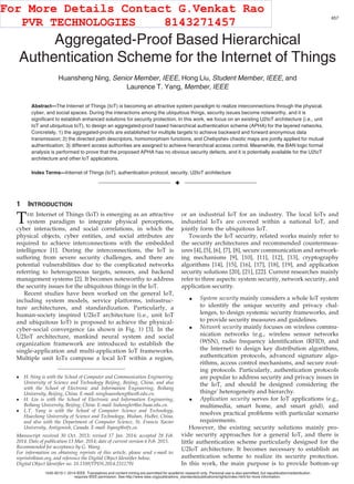 Aggregated proof based hierarchical authentication scheme for the internet of things | PDF