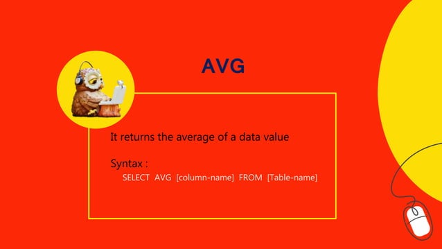 Aggregate Function Pptx Databases Computer Software And Applications