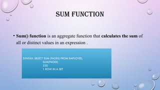 aggregatefunction-220420051702.pptx aggregate | PPTX | Databases | Computer Software and ...