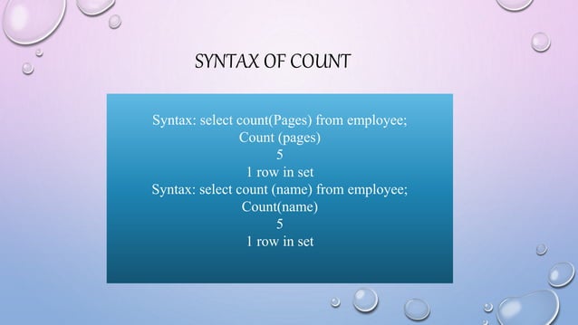 Aggregate Functionpptx Databases Computer Software And Applications