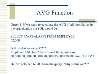 Aggregate functions | PPT