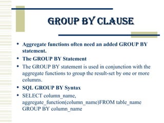 Aggregate Functions,Final | PPT