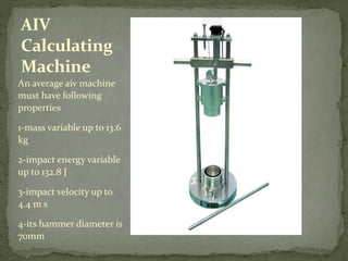 Aggregate impact value Calculation And uses | PPTX