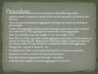 Aggregate impact value Calculation And uses | PPTX