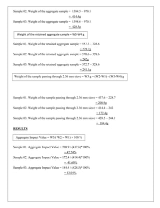 Aggregate impact value test experiment | PDF